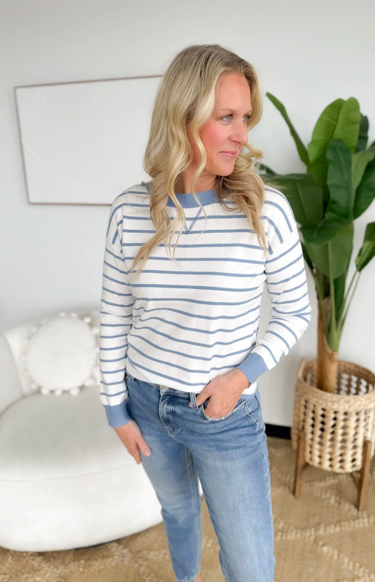 Lightweight Striped Crewneck Top (2 colors) – Creative Touch Boutique